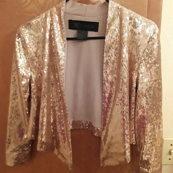 Kim Kardashian | Jackets & Coats | Kim Kardashian Rose Gold Sequin ...